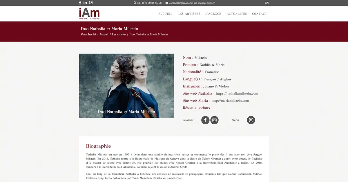 Duo piano/violon avec Maria et Nathalia Milstein d’une grande élégance